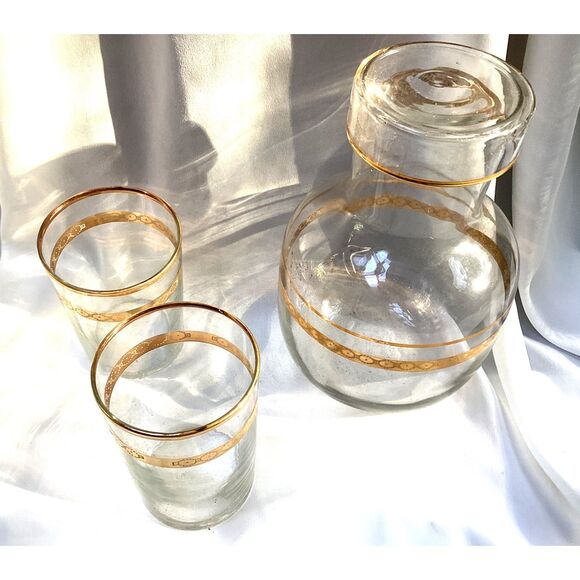 Dining | 1789victoria Pattern Libbey 22kt Gold Unit G1 Handcanter 3 ...